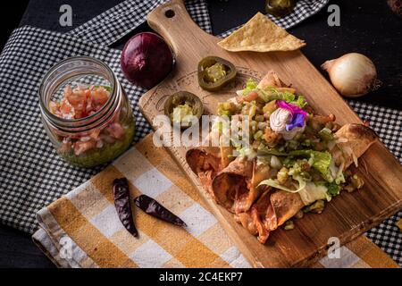 Closeup shot of nacho wraps with vegetable salad Stock Photo - Alamy