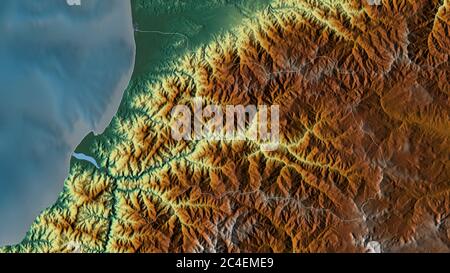 Shape of Ajaria, autonomous republic of Georgia, with its capital ...