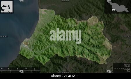 Shape of Ajaria, autonomous republic of Georgia, with its capital ...
