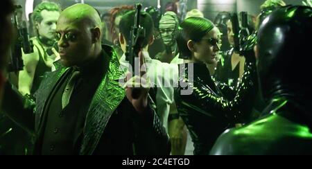FISHBURNE,CHOU,MOSS, THE MATRIX REVOLUTIONS, 2003 Stock Photo - Alamy