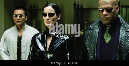 FISHBURNE,CHOU,MOSS, THE MATRIX REVOLUTIONS, 2003 Stock Photo - Alamy