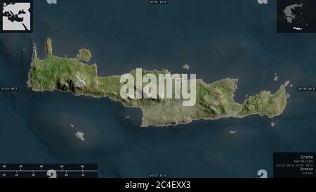 Shape of Crete, decentralized administration of Greece, with its ...