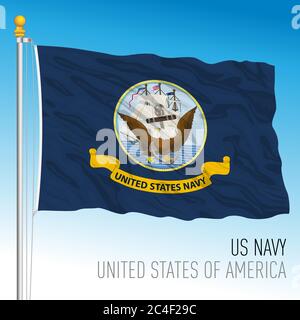 US Navy jack flag, United States, vector illustration Stock Vector ...