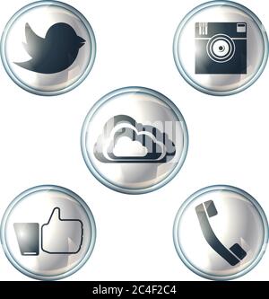 hand like mobile share camera email social media Stock Vector Image ...