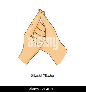 Shankh Mudra / Gesture of Shell. Vector Stock Vector Image & Art - Alamy