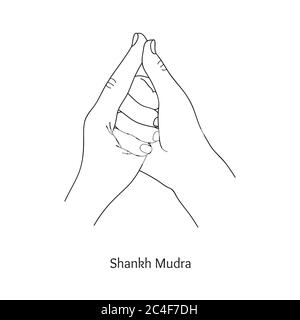 Shankh Mudra / Gesture of Shell. Vector Stock Vector Image & Art - Alamy