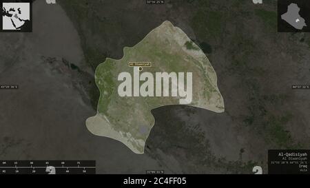 Area of Al-Qadisiyah, province of Iraq, isolated on a solid background ...