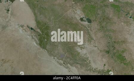 Shape of Al-Qadisiyah, province of Iraq, and its capital. Distance ...