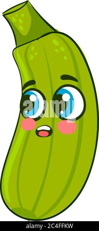 zucchini character cartoon comic vector character illustration Stock ...