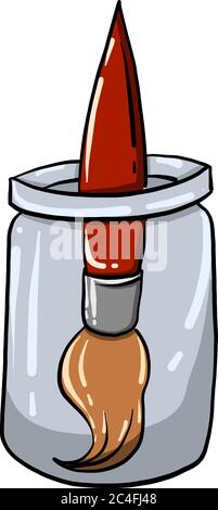 Paint brush in hand use tool arm set icon grey black color vector ...