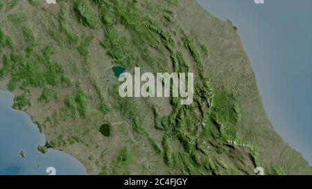 Satellite view of the Umbria region. Italy. 3d render. Physical map of ...