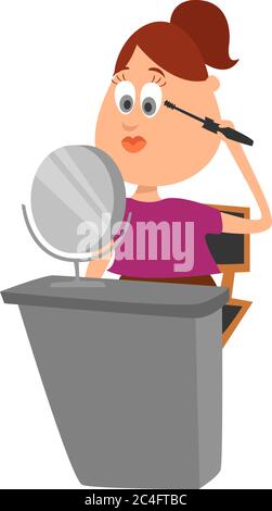 Doing makeup isolated cartoon vector illustration. Girls doing makeup ...