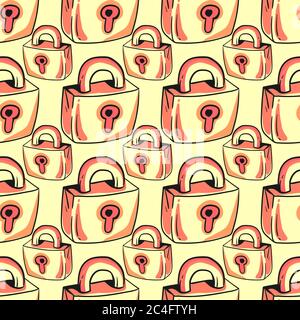 Lock Icon, Security Lock Seamless Pattern Vector Art Illustration Stock ...