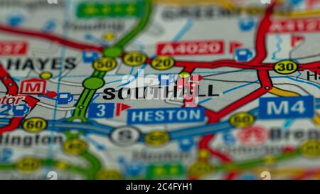 A map of Southall, London Stock Photo - Alamy