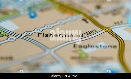 Road Map of Milton Keynes, England Stock Photo - Alamy