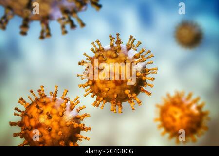 Computer illustration of a varicella zoster virus particle, the cause ...