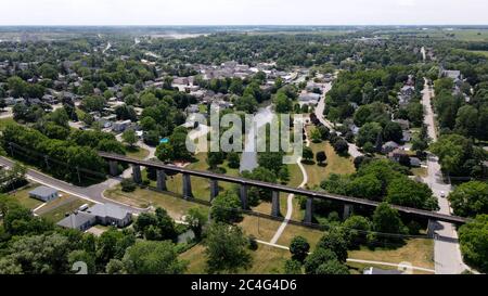 Kin Park Bridge Aerial - St Marys Ontario Canada Stock Photo - Alamy
