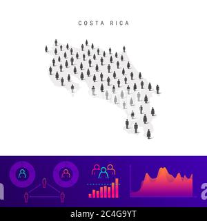Costa Rica People Icon Map. People Crowd in the Shape of a Map of Costa ...