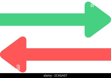 Arrows green and red with the text pros and cons. Simple concept for ...