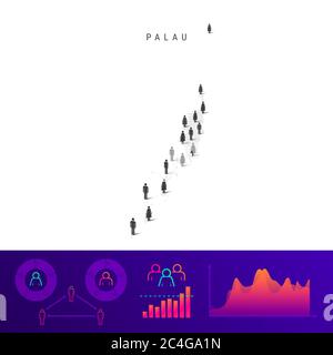 Palau People Icon Map. People Crowd in the Shape of a Map of Palau ...