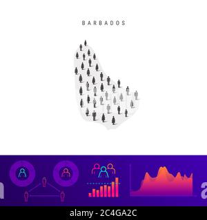 Barbados People Icon Map. People Crowd in the Shape of a Map of ...