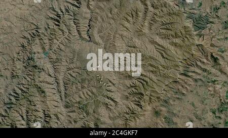 Shape of Thaba-Tseka, district of Lesotho, and its capital. Distance ...