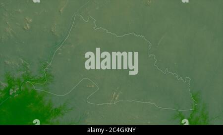 Grand Gedeh, county of Liberia. Colored elevation map with lakes and ...