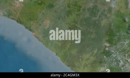 Shape of River Cess, county of Liberia, and its capital. Distance scale ...