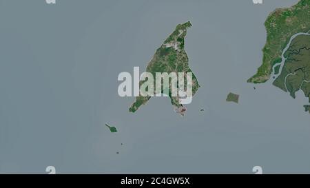 Area of Labuan, federal territory of Malaysia, isolated on a solid ...