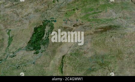 Mopti, region of Mali. Satellite imagery. Shape presented against its ...