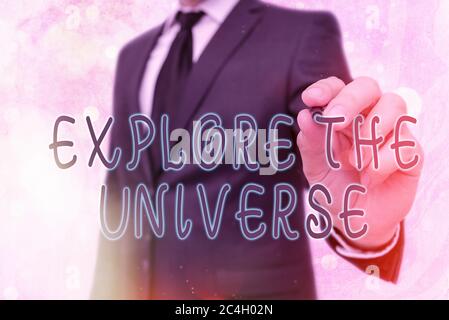 Word writing text Explore The Universe. Business photo showcasing Space ...