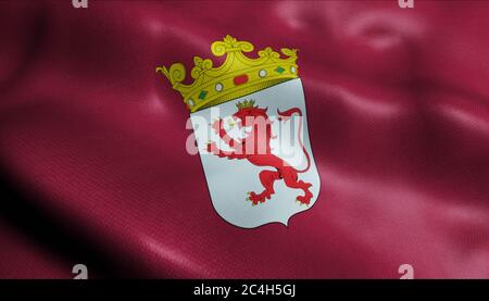Leon province flag, Spain Stock Photo - Alamy