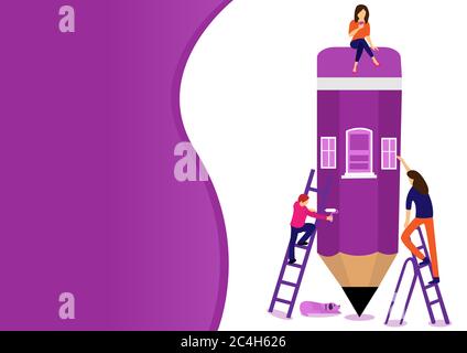 Pencil drawing - group of people - isolated on white background Stock ...