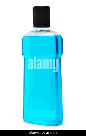 bottle of blue Mouthwash liquid isolated on a white background Stock ...