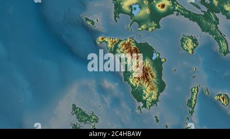 Occidental Mindoro, province of Philippines. Colored shader data with ...