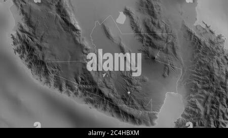 South Cotabato, province of Philippines. Grayscale elevation map with ...
