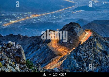 Beautiful landscape view from the Hada mountain of Taif City, Saudi ...