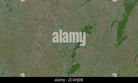 Lipetsk, region of Russia. Satellite imagery. Shape presented against ...