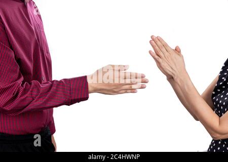 Person refused handshake to prevent coronovrus covid-19 transmission ...