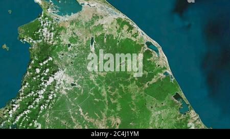 Area of Mullaitivu, district of Sri Lanka, isolated on a solid ...