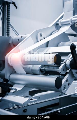 Fragment of the conveyor of sticking labeling machine. Abstract ...