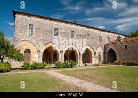 France, Vienne, Charroux, the village and the abbey (aerial view Stock ...