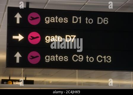 Boarding gate sign, O.R. Tambo International Airport, formerly ...