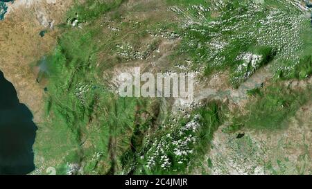 Lara, state of Venezuela. Satellite imagery. Shape presented against ...