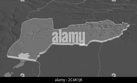 Farah, province of Afghanistan. Bilevel elevation map with lakes and ...
