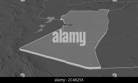 Nimroz, province of Afghanistan. Bilevel elevation map with lakes and ...
