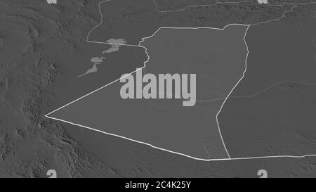 Nimroz, province of Afghanistan. Bilevel elevation map with lakes and ...