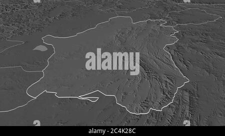Paktika, province of Afghanistan. Bilevel elevation map with lakes and ...