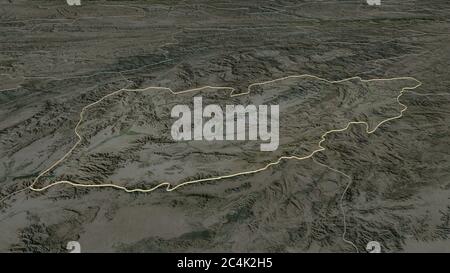 Zoom in on Urozgan (province of Afghanistan) outlined. Oblique ...