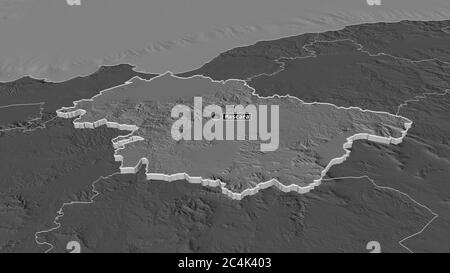 Mascara, province of Algeria. Bilevel elevation map with lakes and ...